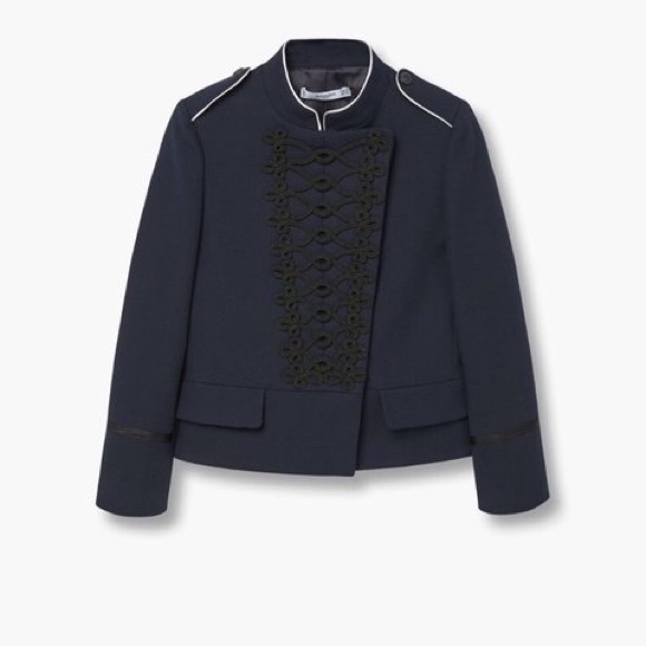 Mango | Jackets & Coats | Mango Navy Blue Jacket Bruno With Braided ...